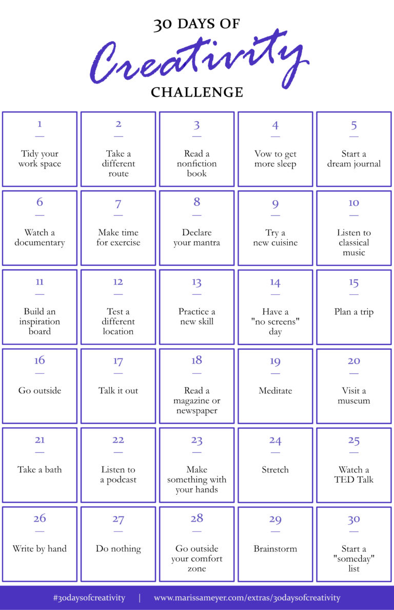 The 30 Days of Creativity Challenge - Marissa Meyer
